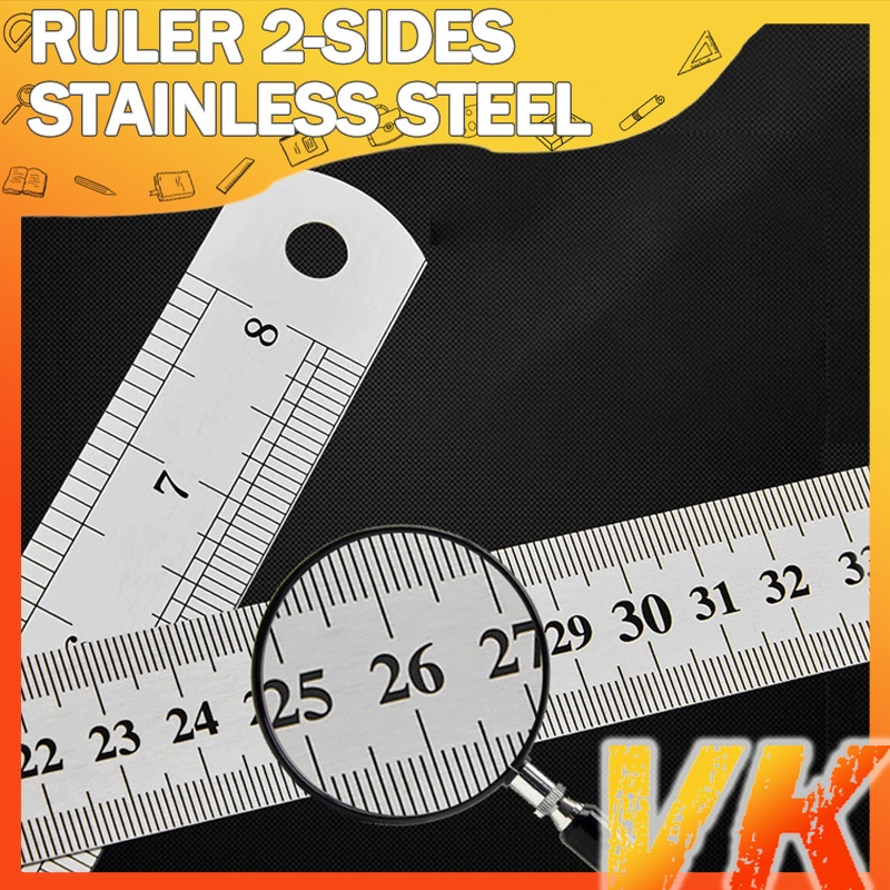 Stainless Steel Measuring Double-sided Scale Ruler 30cm/60cm High ...