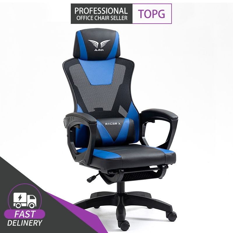 Gaming Chair Ergonomic Office Computer Chair with Footrest and Lumbar Support Height Adjustable ...