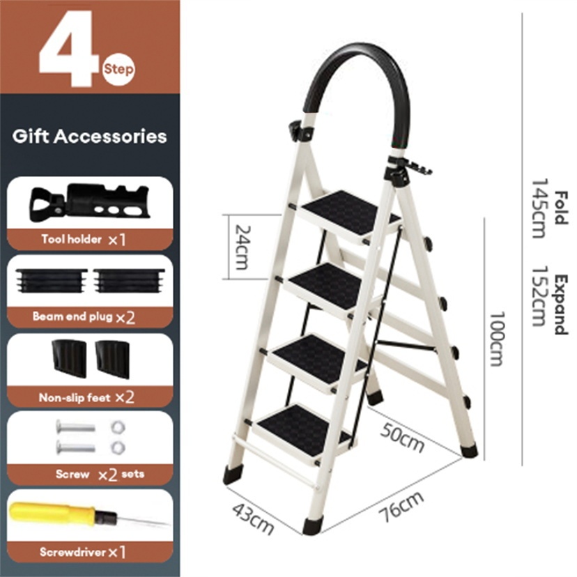 3/4/5/6/Ladder Family Indoor Foldable Pedals Steel Pipes Telescopic ...