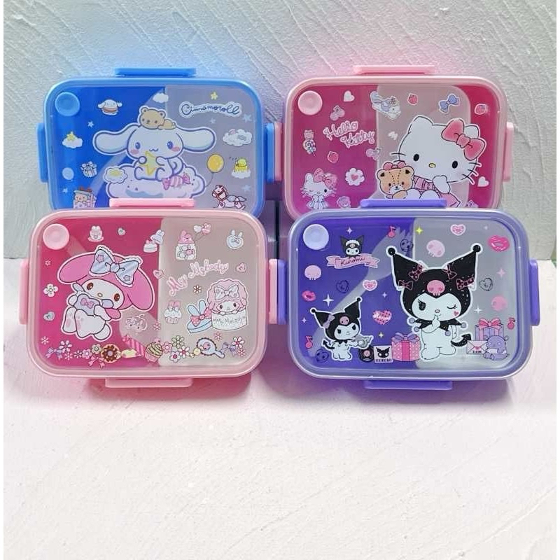 Cartoon Character Lunch Box With Spoon Kuromi Cinnamoroll Melody Kids ...
