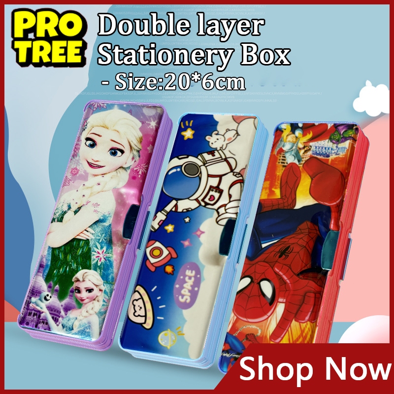 Double-Sided Pencil Cases Stationery Frozen Pencil Box School Storage ...
