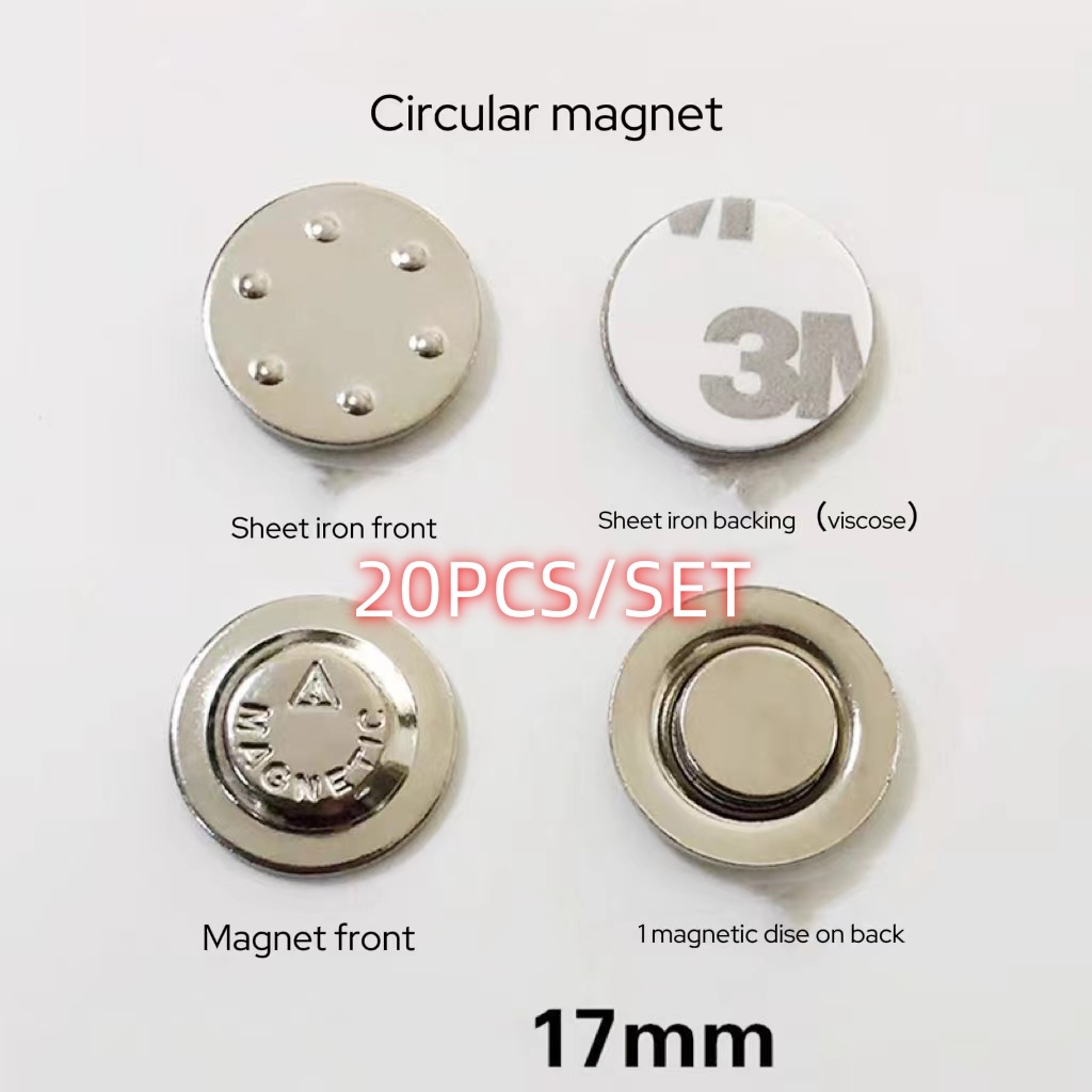 Yoi 20 Pack - Small Round Button Name Badge Magnets -Strong Magnetic ...