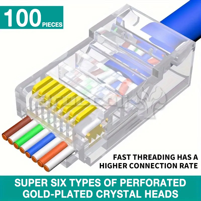 100PCS Cat5 Cat6 Rj45 Connector 8p8c Modular Ethernet Cable Header Plug | Shopee Philippines