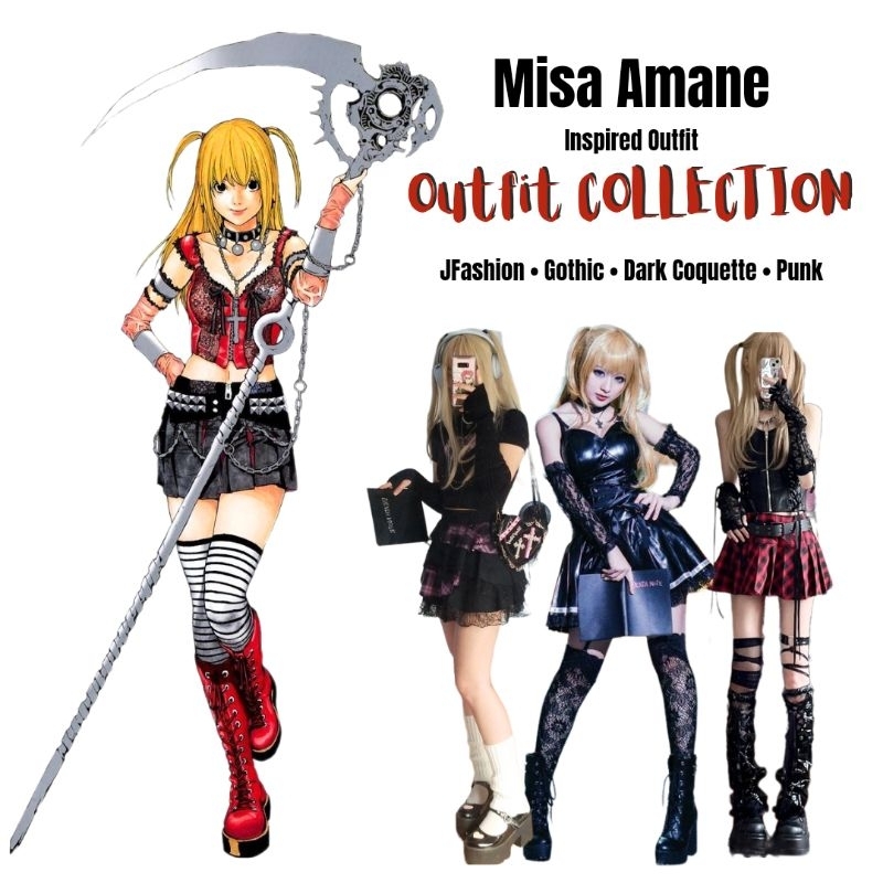Misa Amane Inspired Outfit Collection 𝐆𝐨𝐭𝐡𝐢𝐜 𝐏𝐮𝐧𝐤 𝐄𝐦𝐨 𝐃𝐚𝐫𝐤 𝐂𝐨𝐪𝐮𝐞𝐭𝐭𝐞 | Shopee Philippines