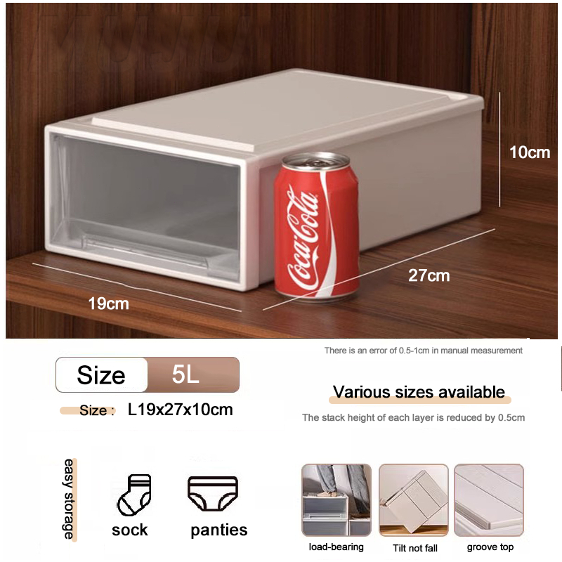 MUJU Stackable Storage Box Organizer for Clothes Underwear Bra Sock ...