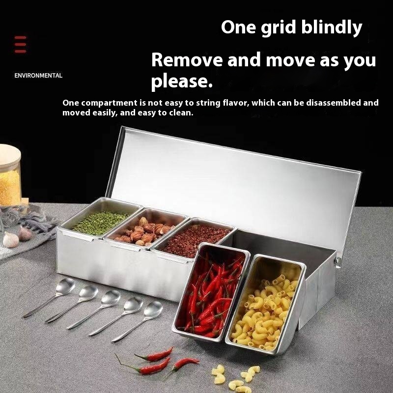Stainless Steel seasoning box Restaurant Chef with lid Storage Box ...