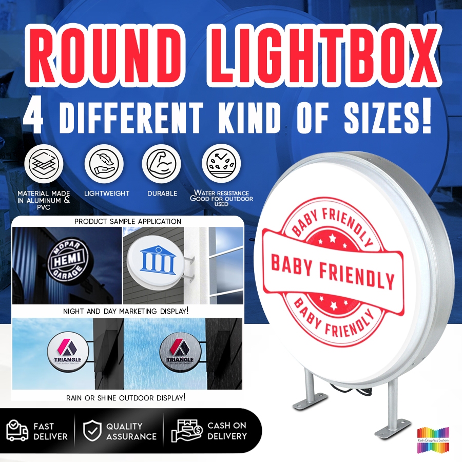 KGS Portable Advertising LED Lightbox ROUND Outdoor Signage/ Without ...