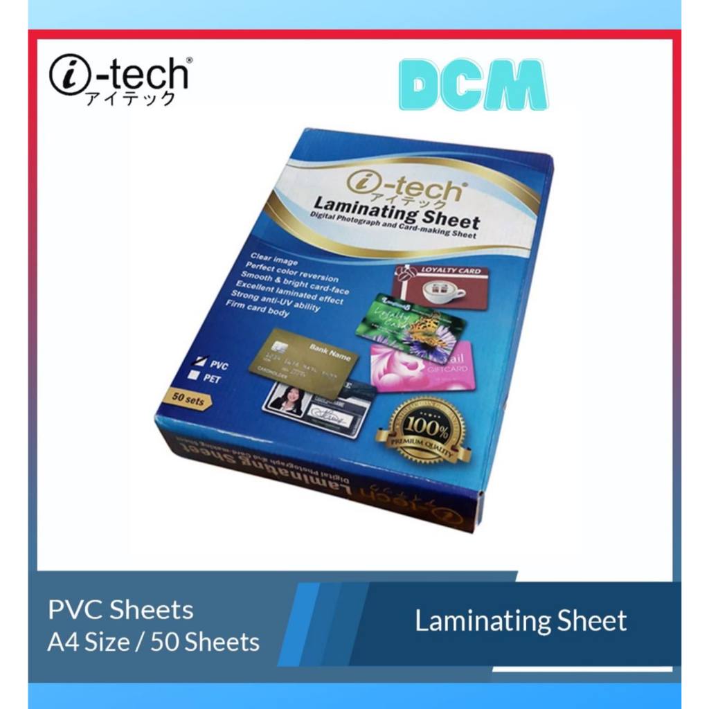 I-Tech PVC Sheet 50 Sheet Use For Making ID A4 size | Shopee Philippines