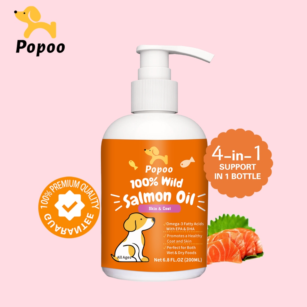 Popoo 100% Wild Salmon Oil for Dogs & Cats Rich in Omega 3 Healthy Food ...
