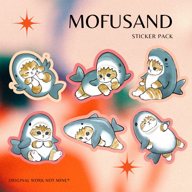 Mofusand Cat Shark Sticker | Shopee Philippines