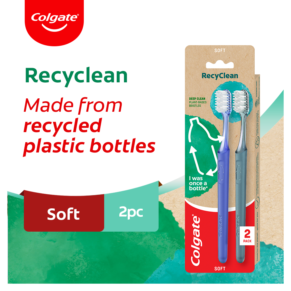 COLGATE Recyclean Toothbrush Twin Pack 2pcs | Shopee Philippines