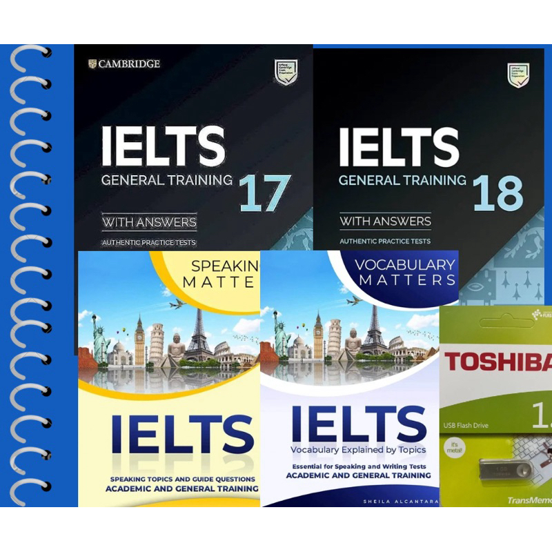 IELTS 17, 18, General Training, Vocab & Speaking Bundle with USB and ...
