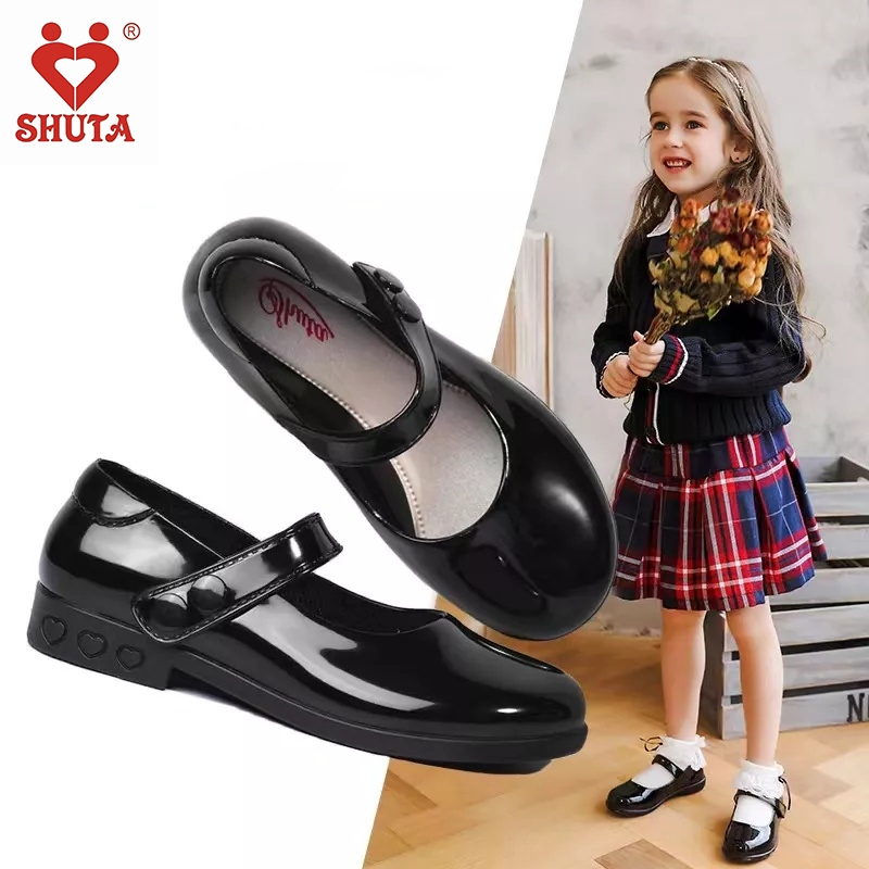 【SHUTA】 School Formal Shoes for Kids Girl Fashion Flats Glossy Shoes ...