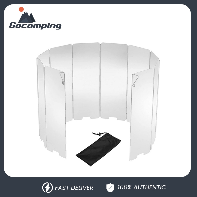 10 Plates Outdoor Gas Stove Wind Shield Foldable Camping Cooking Burner ...