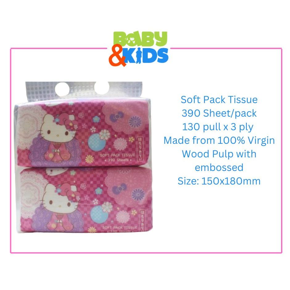 Hello Kitty Soft Pack Tissue 390 sheet | Shopee Philippines