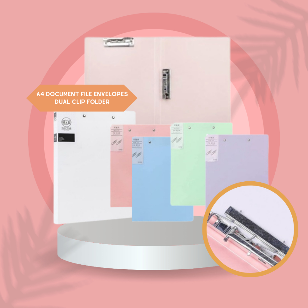 A4 Document File Envelopes Dual Clip Folder Assorted Morandi Colors ...