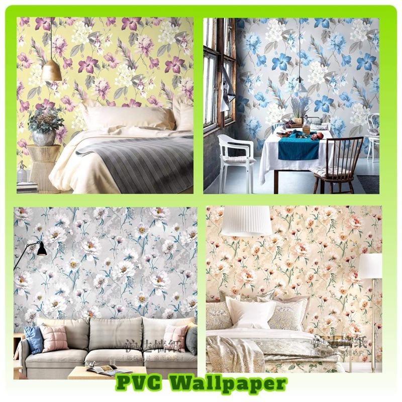 Abstract and Floral Design PVC Wallpaper Self Adhesive Waterproof ...