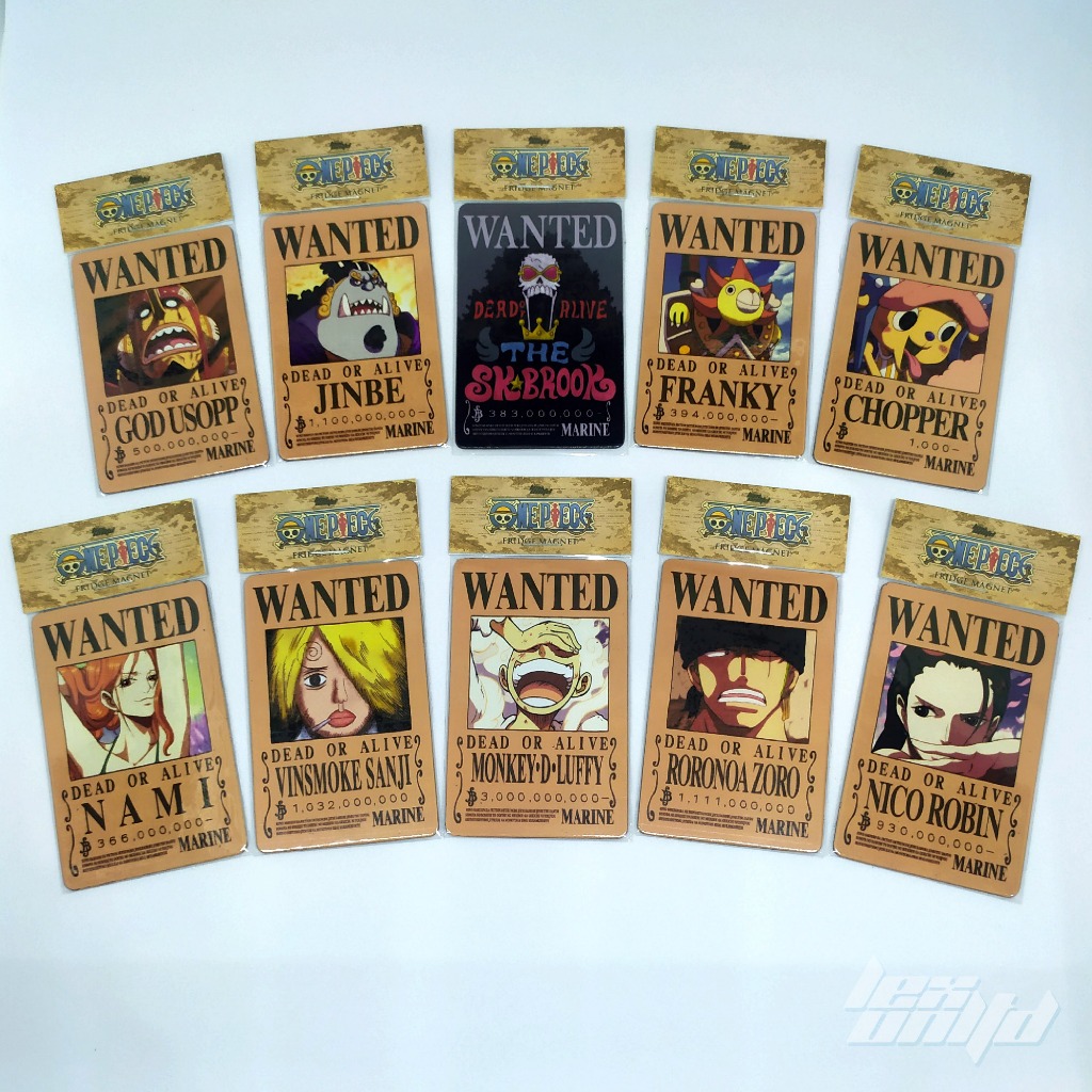 One Piece Strawhat Wanted Poster Bounty Ref Magnets | Fridge Magnets ...