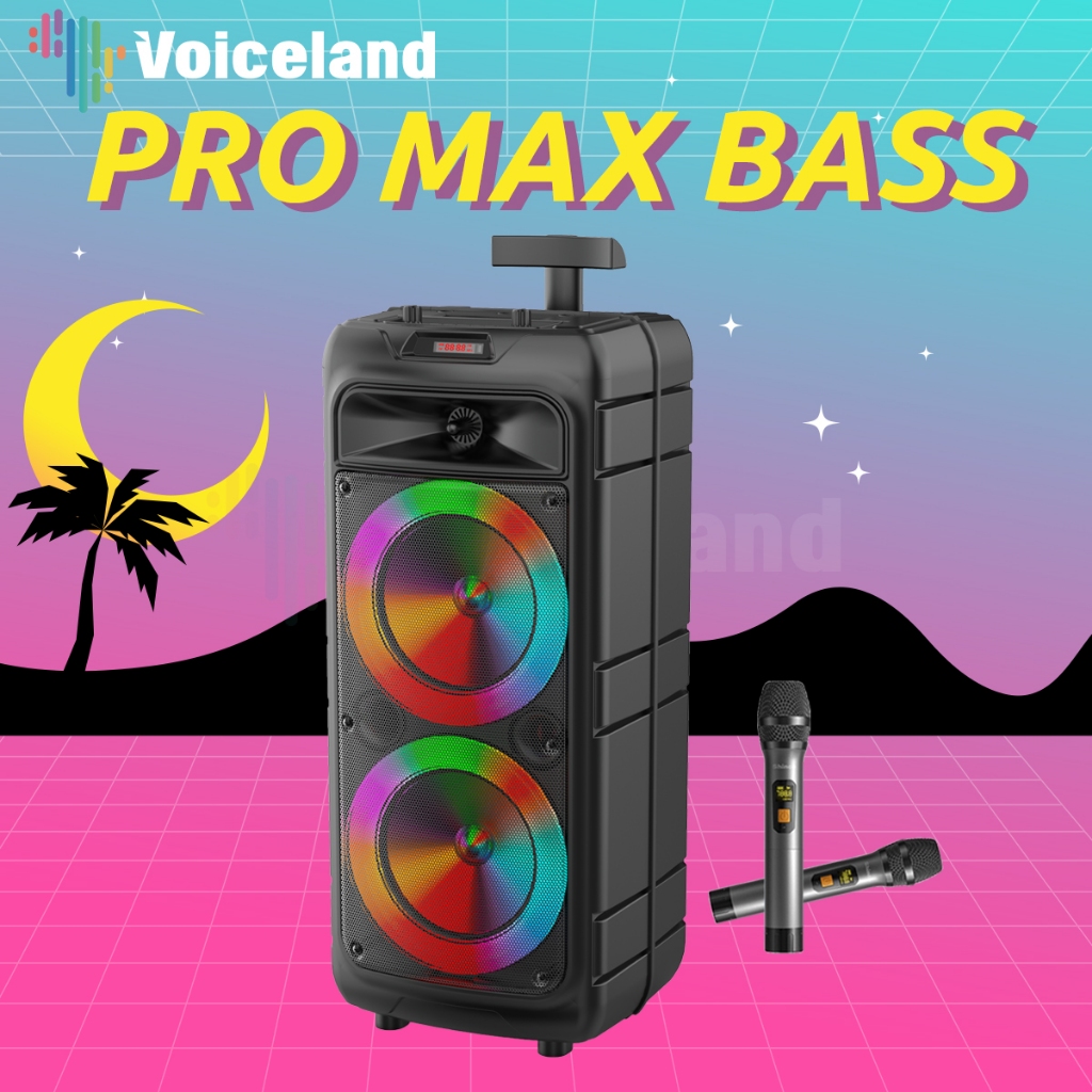 【PRO PLUS BASS】Karaoke Speaker Bluetooth With Mic Original Trolley Type ...