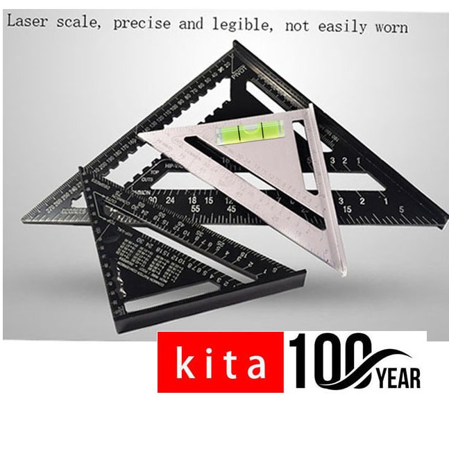 (with level ruler )#PPWW79 7 Inch Aluminun Alloy Triangle Ruler Angle ...