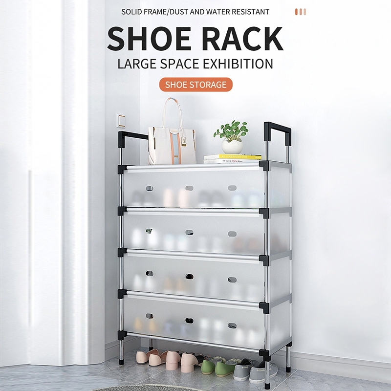 6-layer shoe rack stainless steel stackable shoe rack dust and water ...