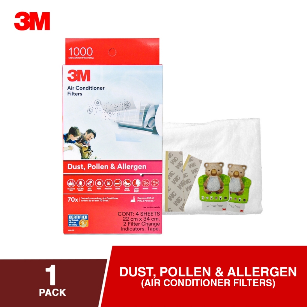 3M Filtrete-Cen Dust Pollen & Allergen AC Filter 1PC 22cm x 34cm (4 sheet) | Shopee Philippines