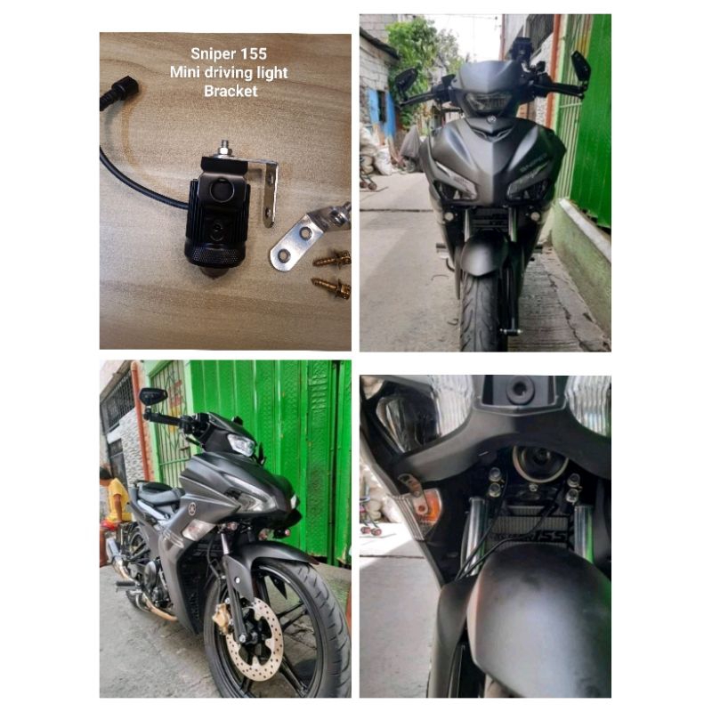 Sniper 155 Bracket for Mini driving light Stainless w/ nuts & bolts ...