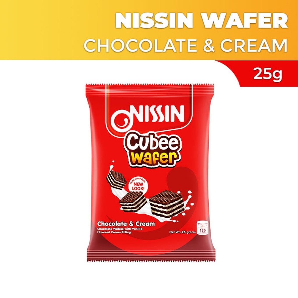Nissin Cubee Wafer Chocolate & Cream 25g | Shopee Philippines