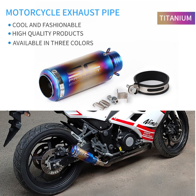 SC Universal 51mm Motorcycle Exhaust Pipe Locomotives Professional ...