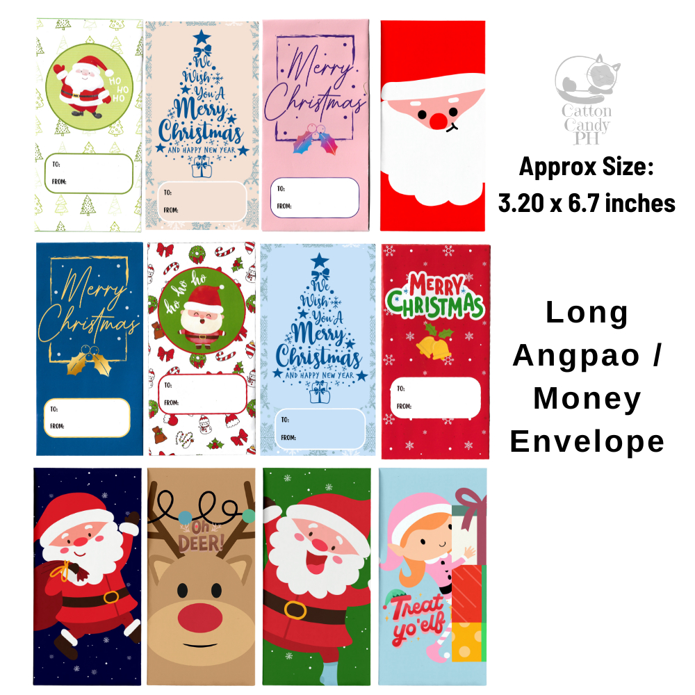 Christmas-Themed Long Angpao Money Envelope: Festive Cash Gift Holder ...
