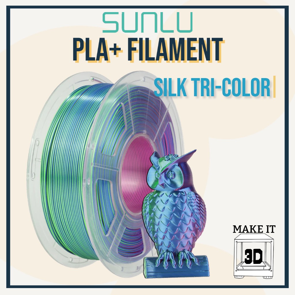 SUNLU PLA+ Silk Tri-Color Rainbow Filament 1.75mm 1kg 3D Printing ...