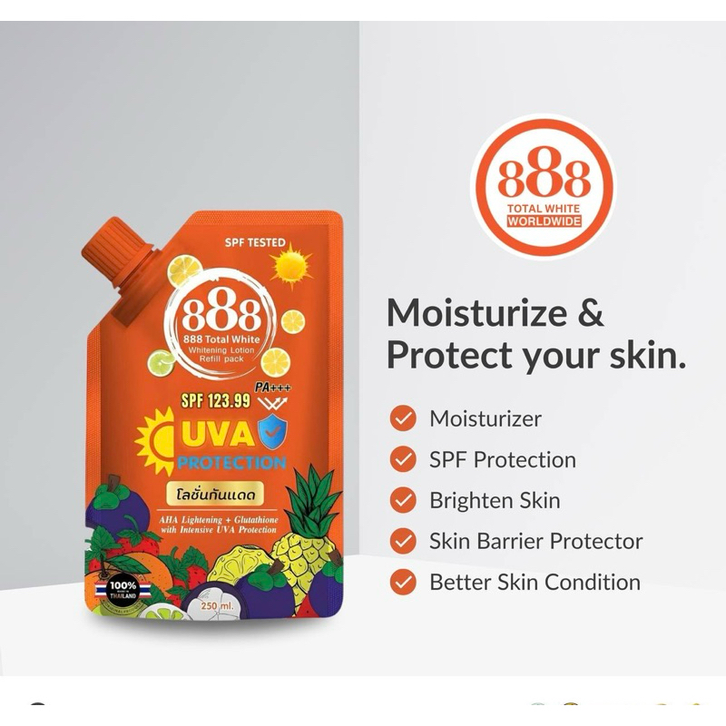 REFILL 888 TOTAL WHITE WHITENING LOTION | Shopee Philippines