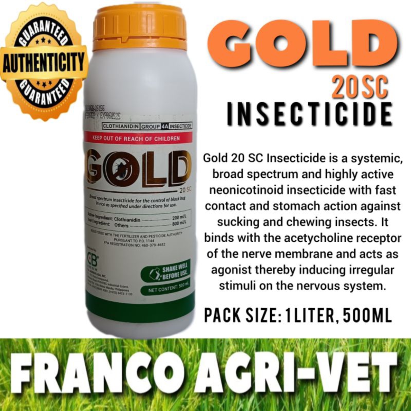 Gold 20 SC Insecticide ( 1 Liter / 500ml ) | Shopee Philippines