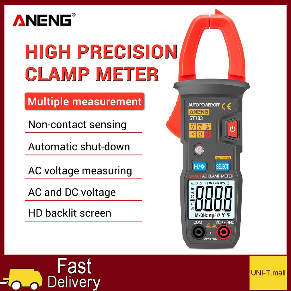 Aneng St183 Digital Clamp Meter 6000 Counts True Rms Measuring Ac ...