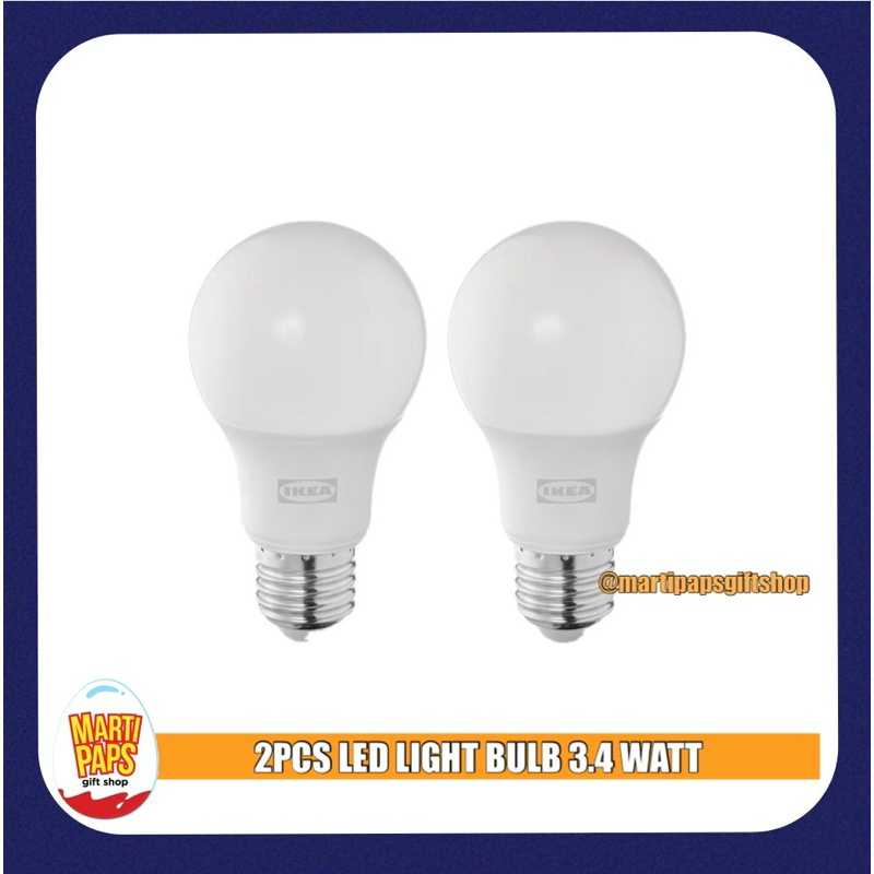 SOLHETTA 2PCS LED LIGHT BULB WARM WHITE 3.4 WATT | Shopee Philippines
