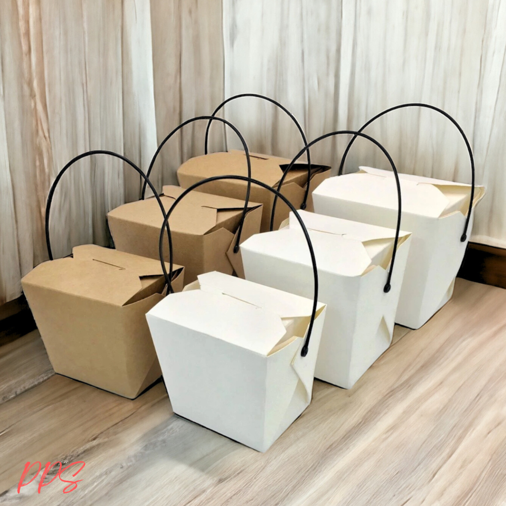 15pcs Rice in a Box Noodle Take Out Box with Handle take away Noodles ...