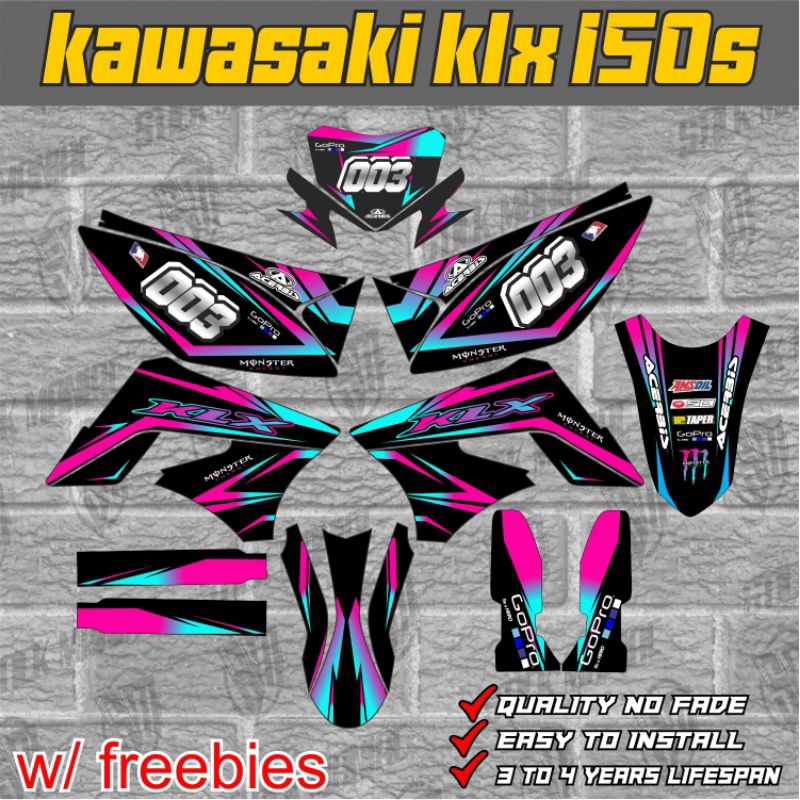 Kawasaki KLX 150s decals stickers, laminated | Shopee Philippines