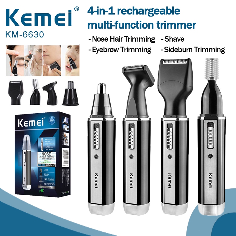 Kemei KM-6630 4 in 1 Razor Shaver For Men Electric Nose and ear trimmer ...