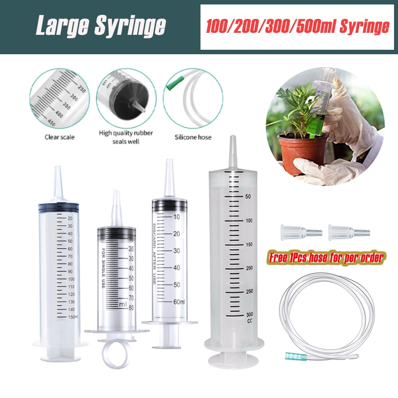 100-500ml Syringe Big Size Plastic Syringe Reusable Large Sryinge ...