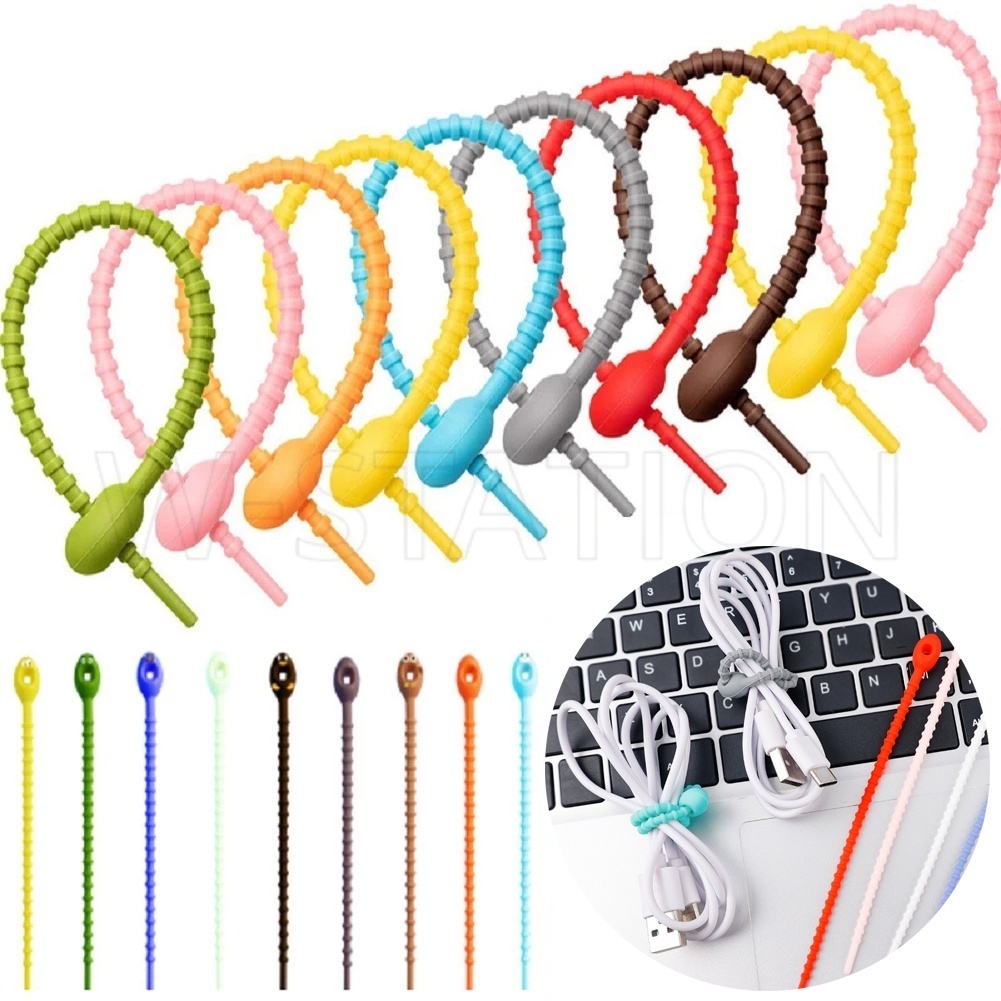 12cm Silicone Cable Ties Strap Sealing Rope Silicone Wire Cable Ties ...
