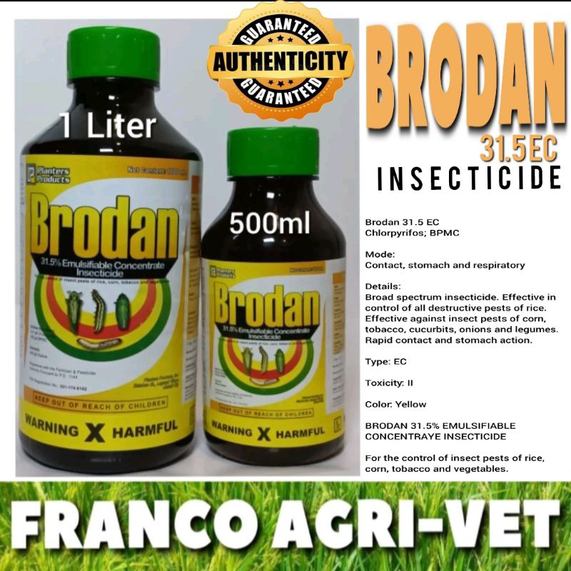 Planters Brodan 1 Liter / 500ml (31.5% Emulsifiable Concentrate ...