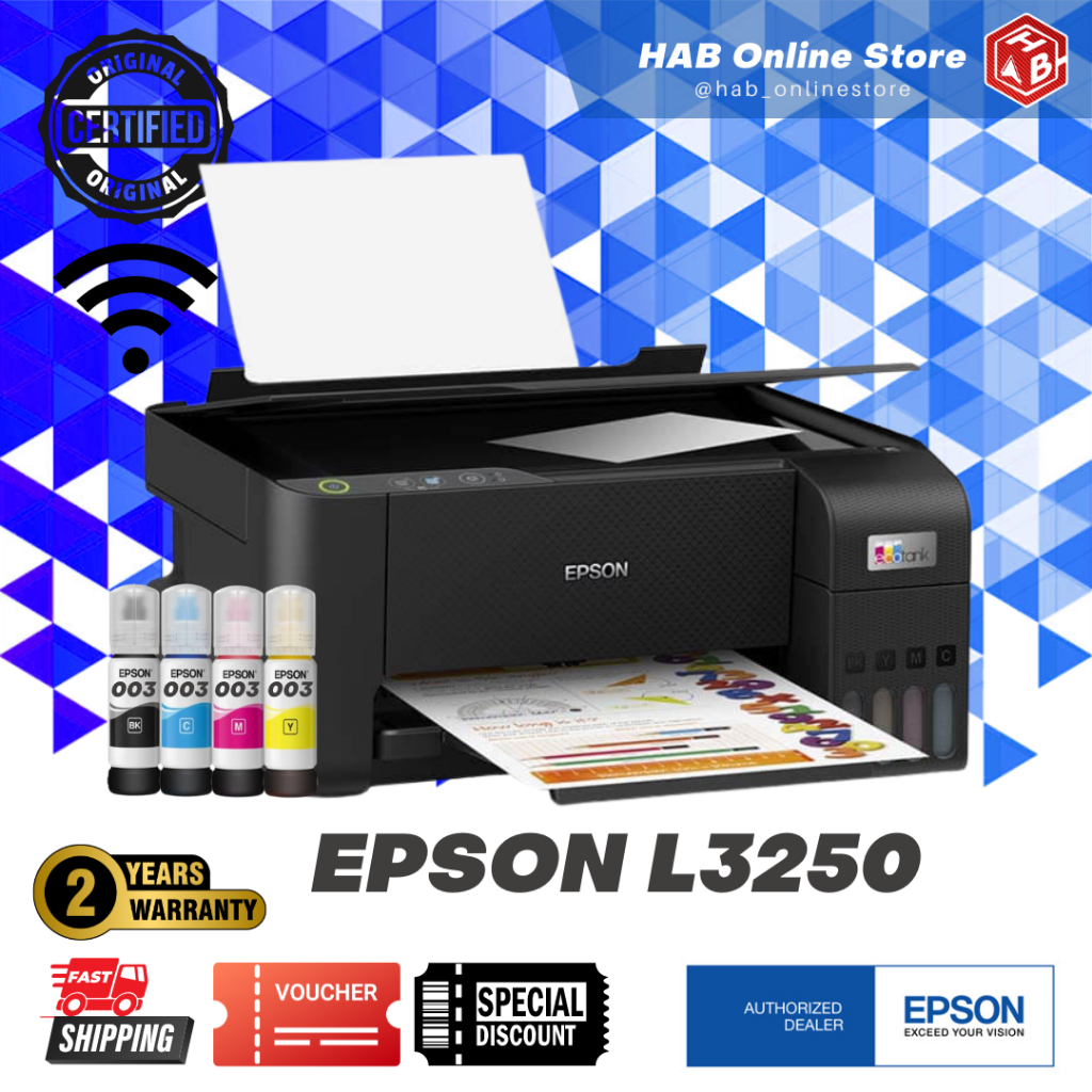 Epson L3250 / L3256 EcoTank WiFi Wireless 3 in 1 Print | Scan | Copy Xerox - L3150 successor ...