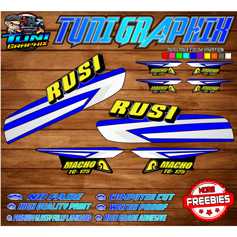 RUSI MACHO TC 125 / 150 / 175 STOCK DECALS STICKER | Shopee Philippines