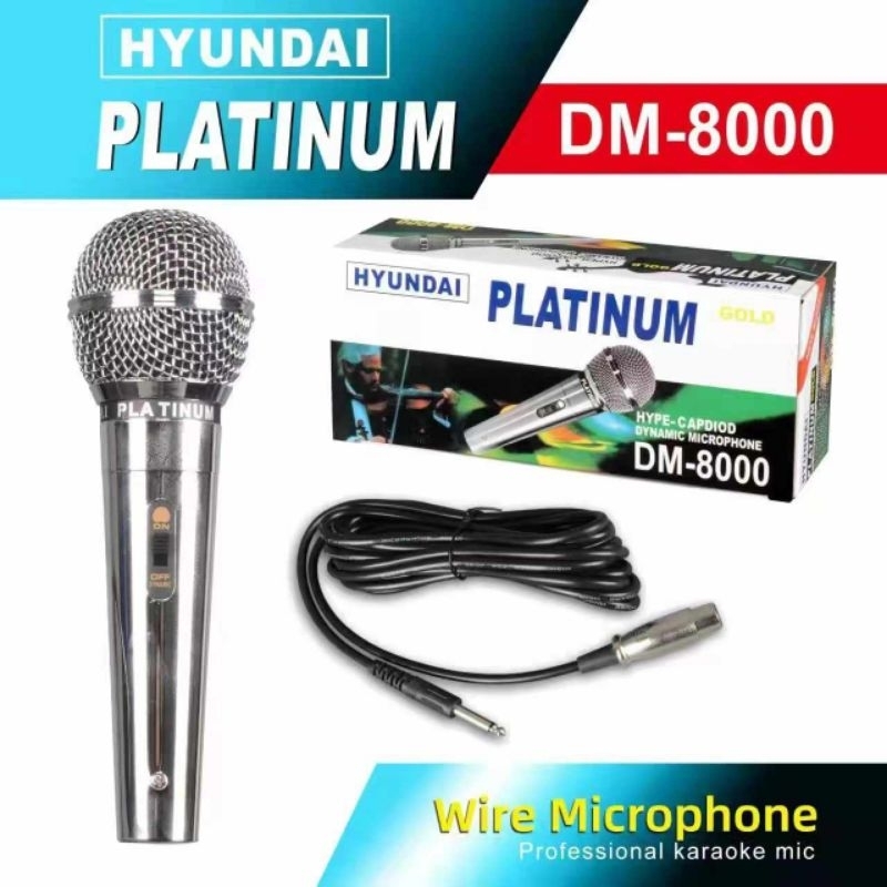 HYUNDAI PLATINUM (DM-8000) PROFESSIONAL DYNAMIC WIRED MICROPHONE (8 Meters) | Shopee Philippines