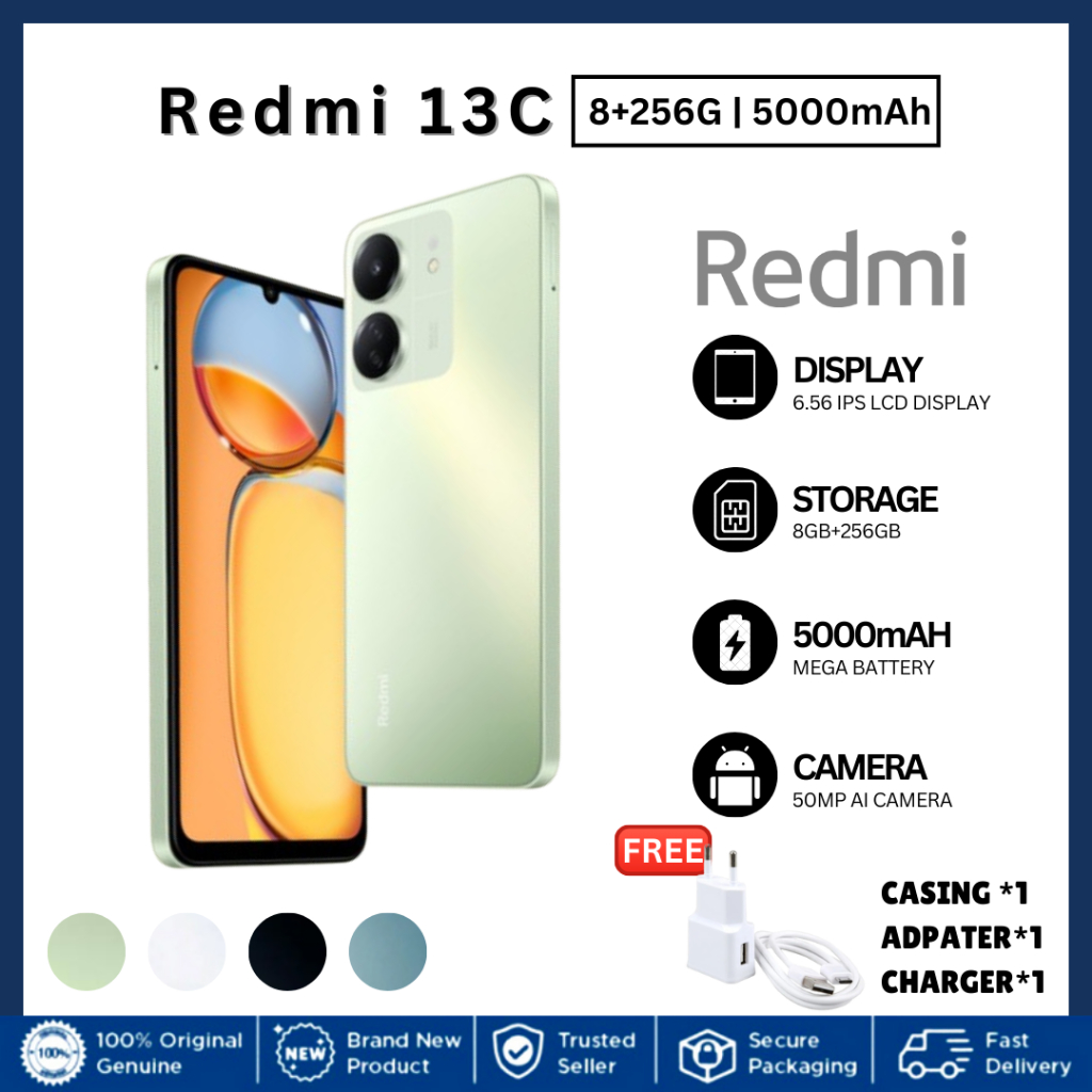 Redmi 13C | 8+256GB Global Version Smart Handphone | 6.53inch | 5year ...