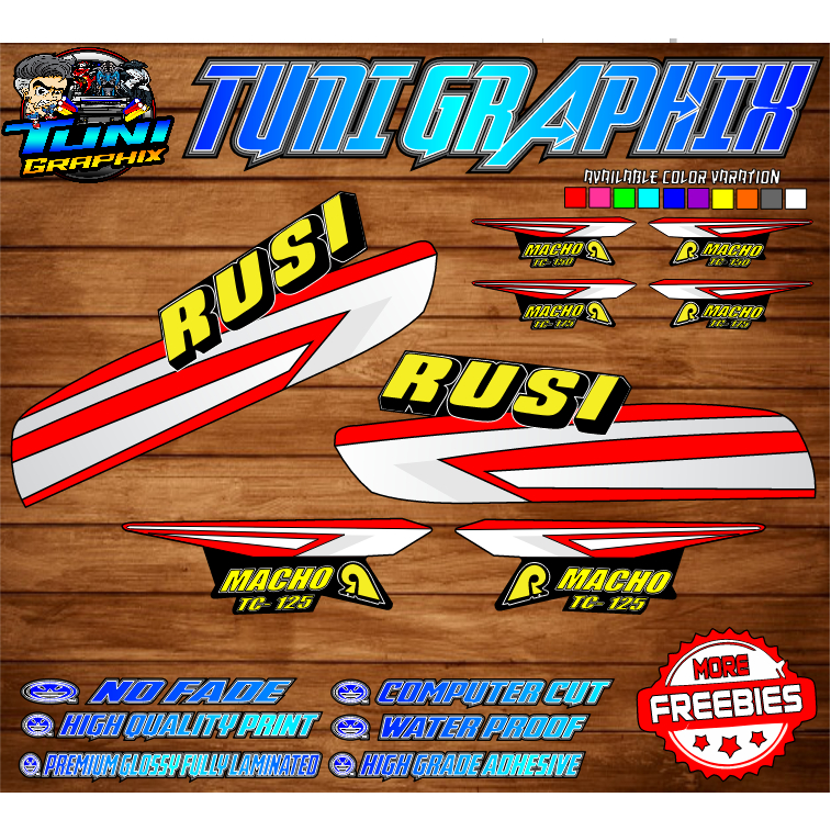 RUSI MACHO TC 125 / 150 / 175 STOCK DECALS STICKER | Shopee Philippines
