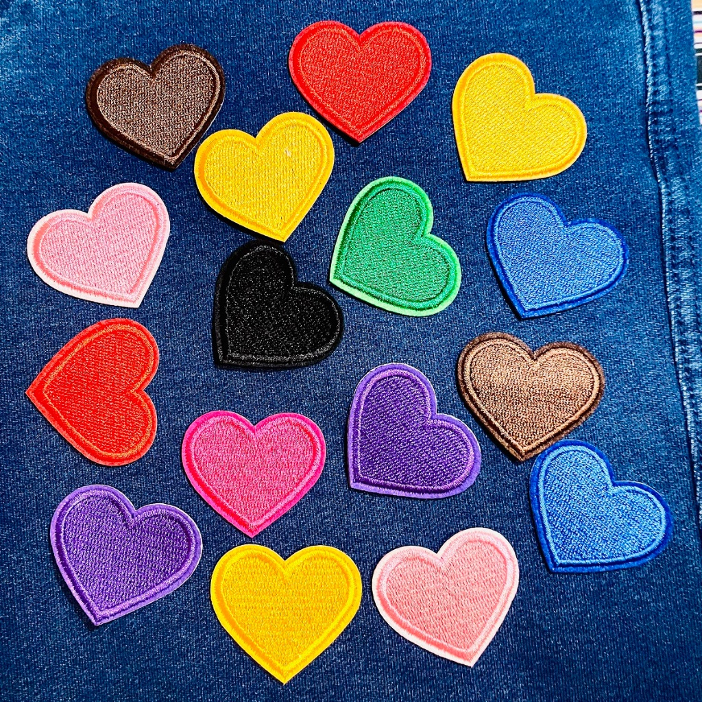 4cm Heart Shape Embroidery clothes patch stickers Iron patches clothes ...
