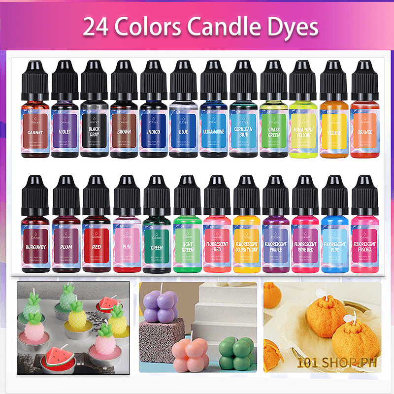24 Colors Candle Dyes Pigment Aromatherapy Liquid Colorant Pigment DIY ...