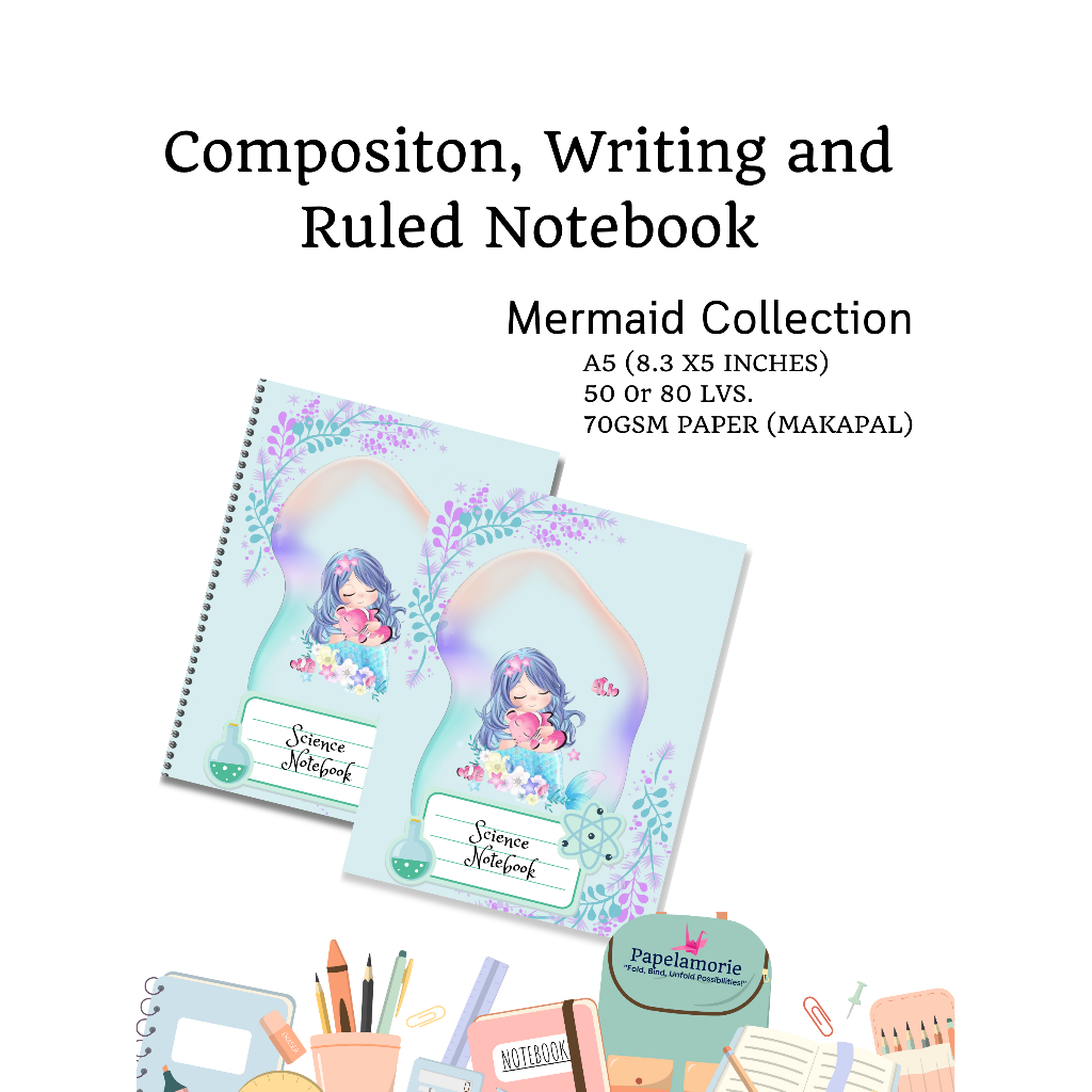 Papelamorie Writing/Composition Notebook 50 LVs. | Shopee Philippines