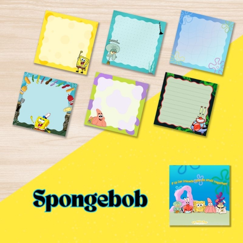 Spongebob Themed Notepads - 35/50/70 with Cover | Shopee Philippines